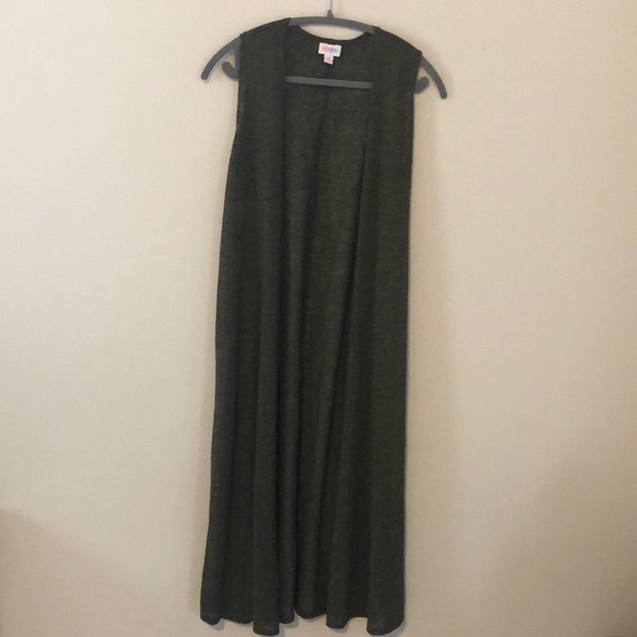 LuLaRoe | Jackets & Coats | Green Long Vest With Side Slits | Poshmark